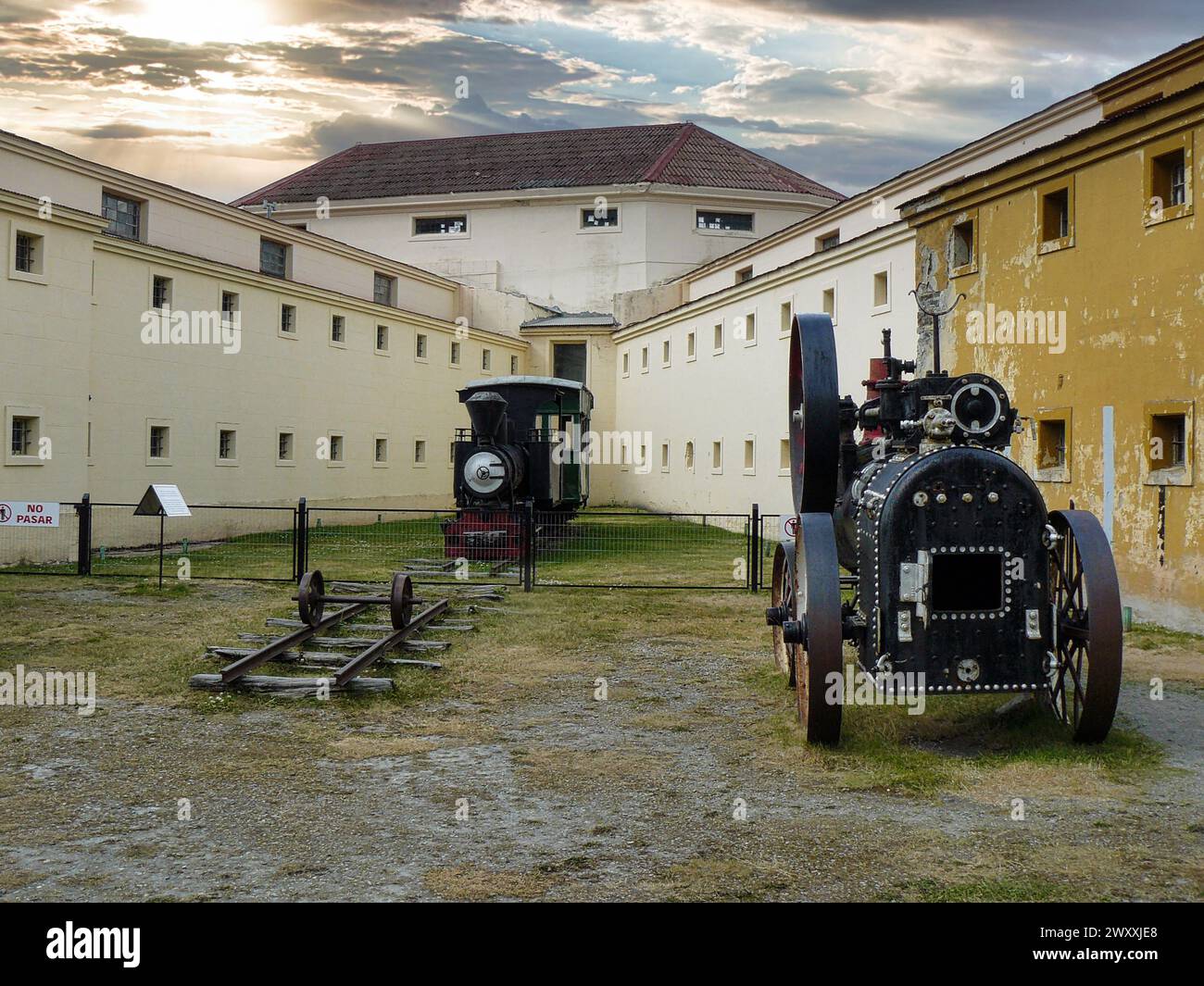 Old locomotives from the Ushuaia prison prisoners' railway Stock Photo ...
