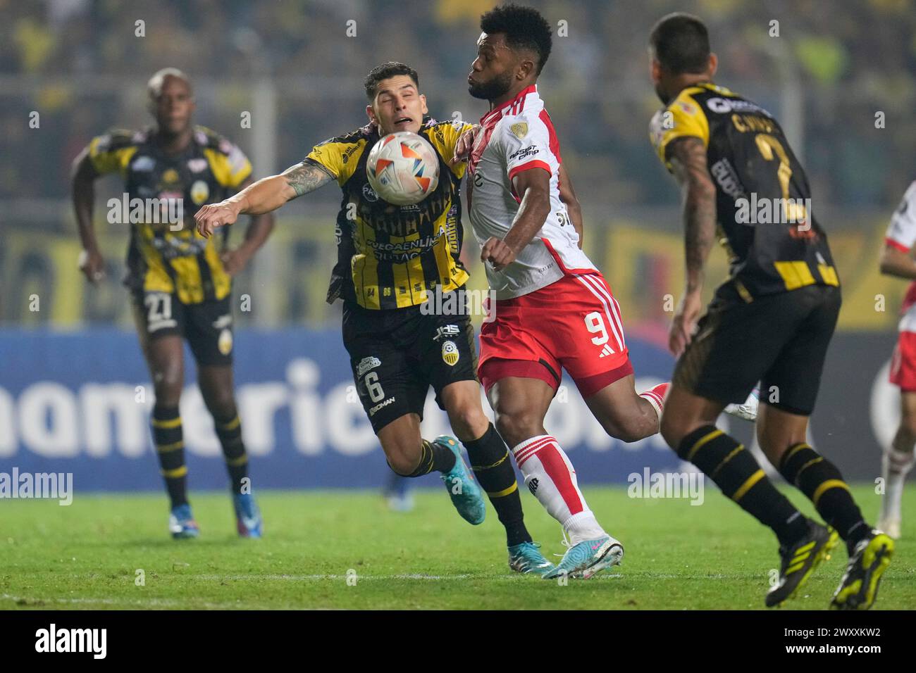 Miguel Angel Borja of Argentina's River Plate attacks challenged by ...