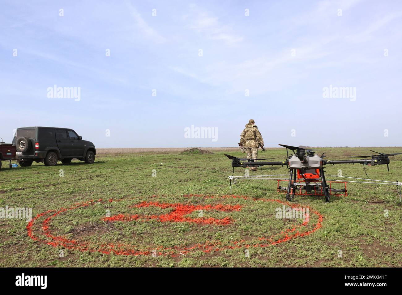 MYKOLAIV REGION, UKRAINE - APRIL 02, 2024 - The MinesEye unmanned ...