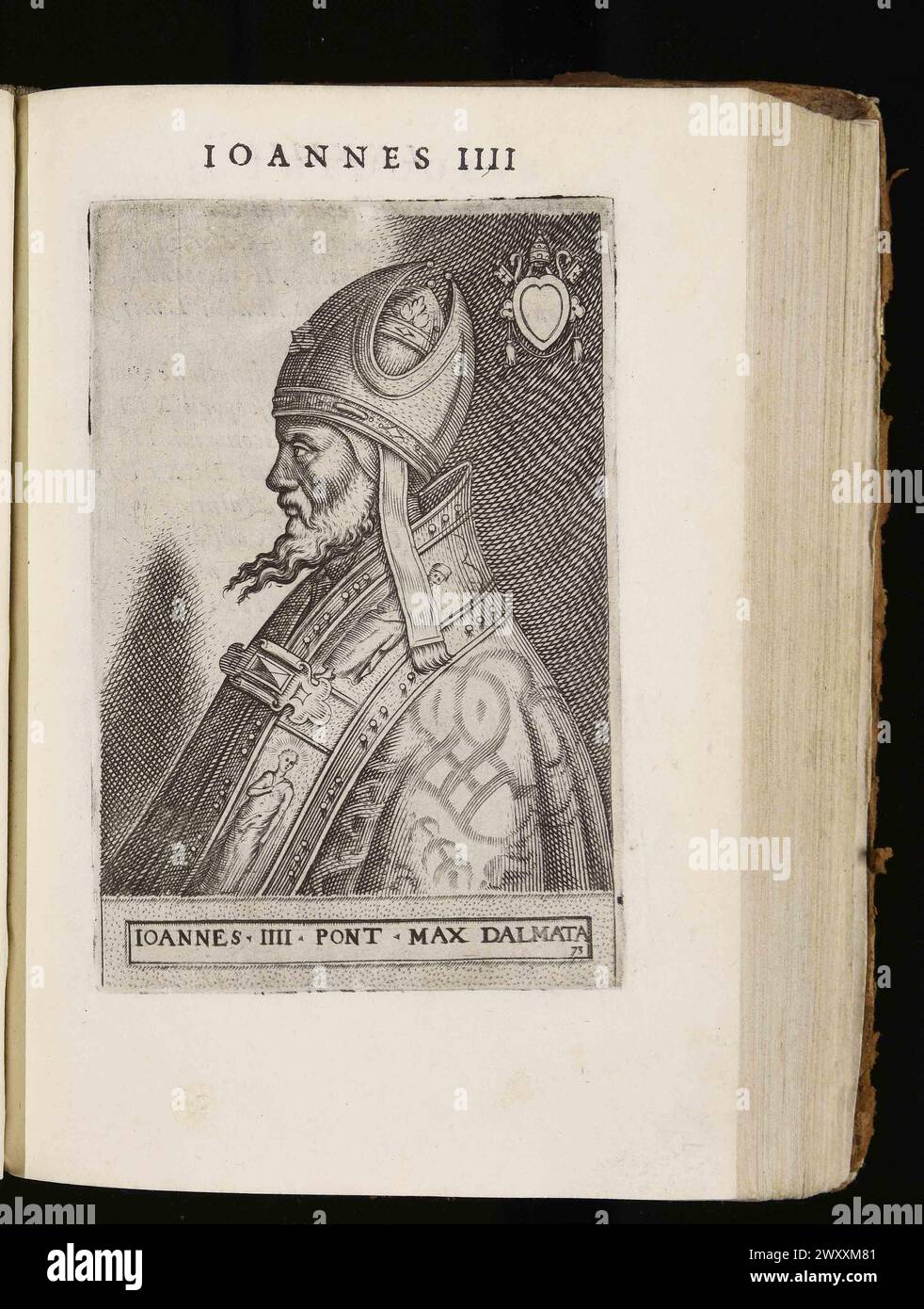 A 1580 engraving of Pope John IV who was pontiff from AD640 to AD642 ...