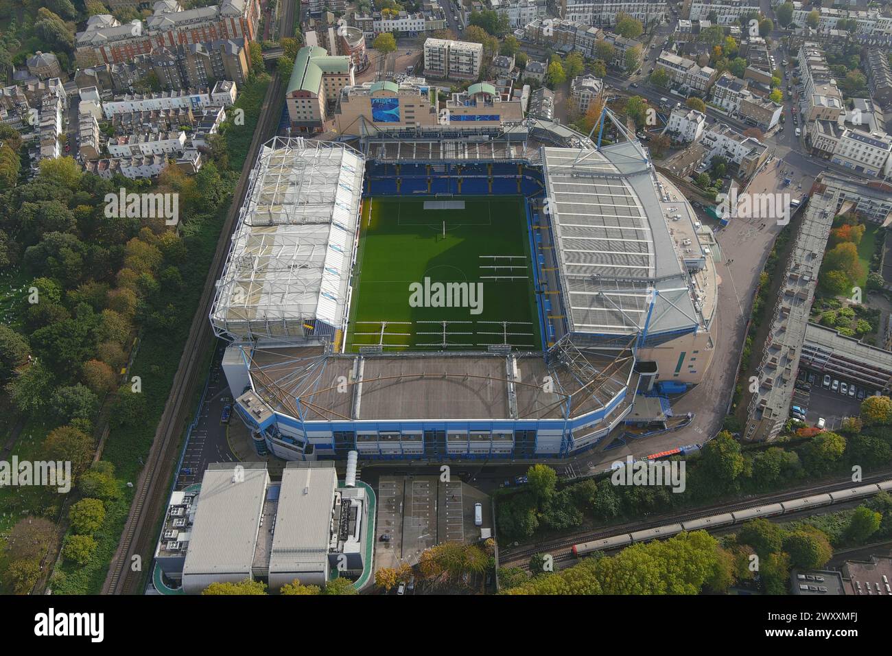 A general overall aerial view of Stamford Bridge Stadium, Saturday, Oct ...