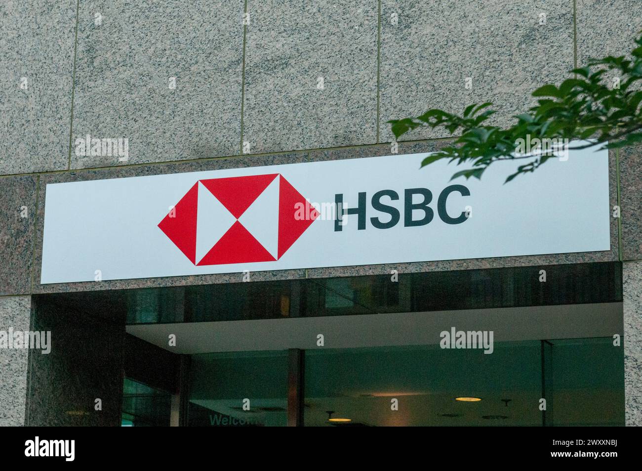 Toronto, ON, Canada – February17, 2024: The logo and brand sign of HSBC ...