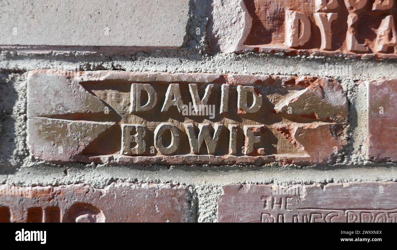 Los Angeles, California, USA 2nd April 2024 David Bowie Brick at ...