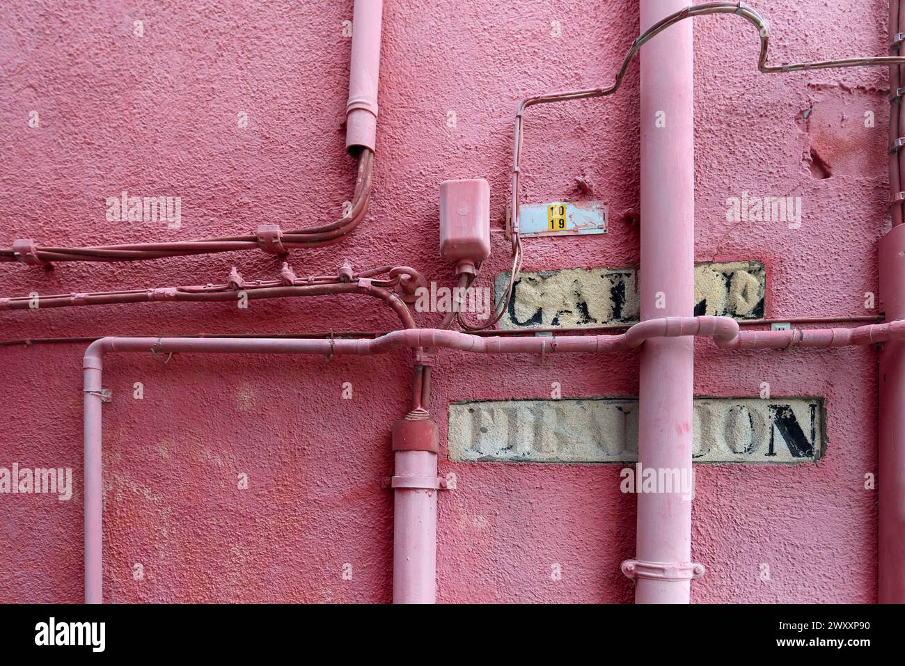 Electrical wiring on a facade hi-res stock photography and images - Alamy