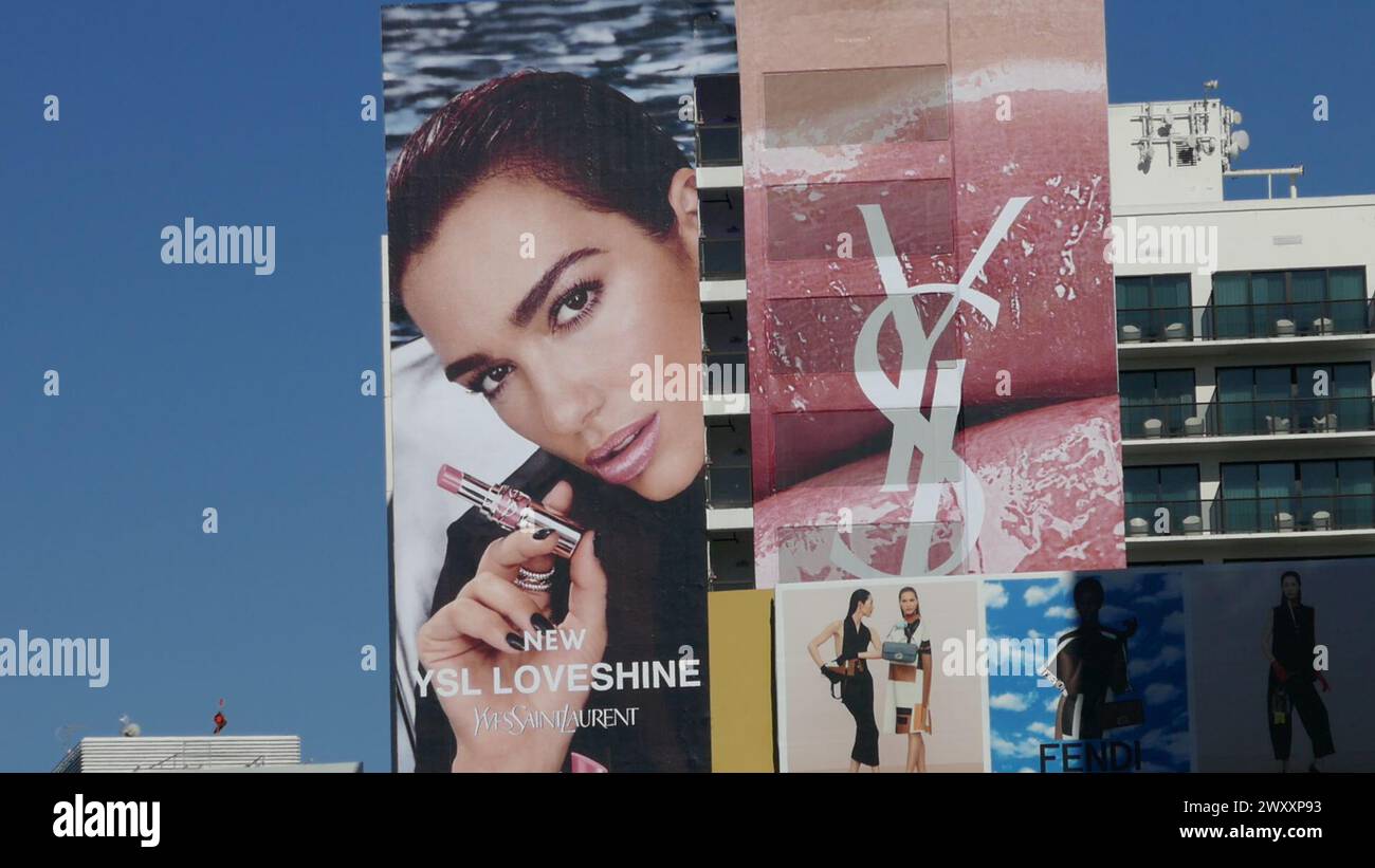 Los Angeles, California, USA 2nd April 2024 Singer Dua Lipa Yves Saint ...