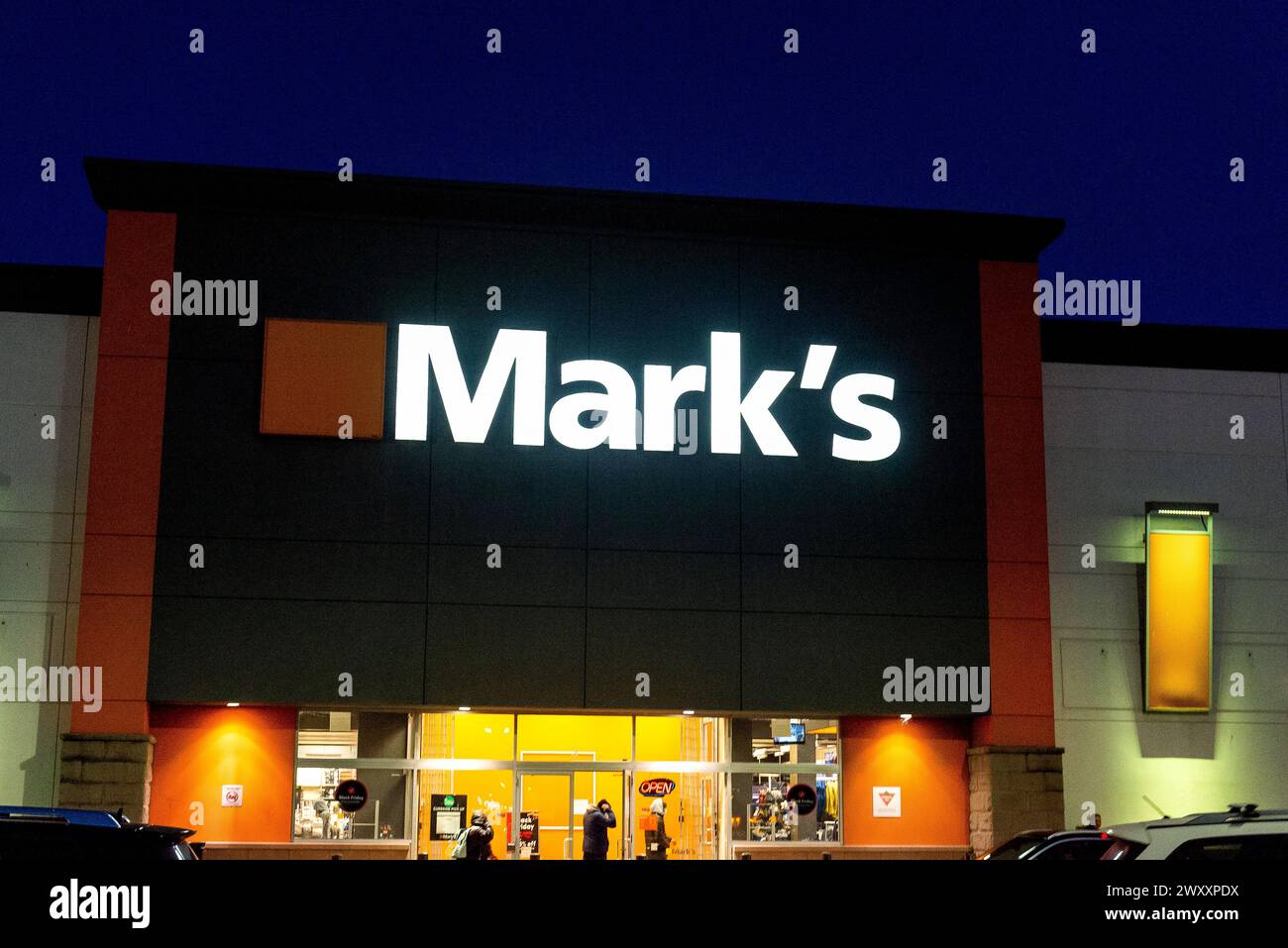 Toronto, ON, Canada - August, 2023: View at the logo sign of Mark’s ...