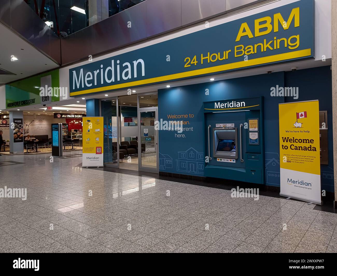 Toronto, ON, Canada - February 17, 2023: View at Meridian Bank logo in ...