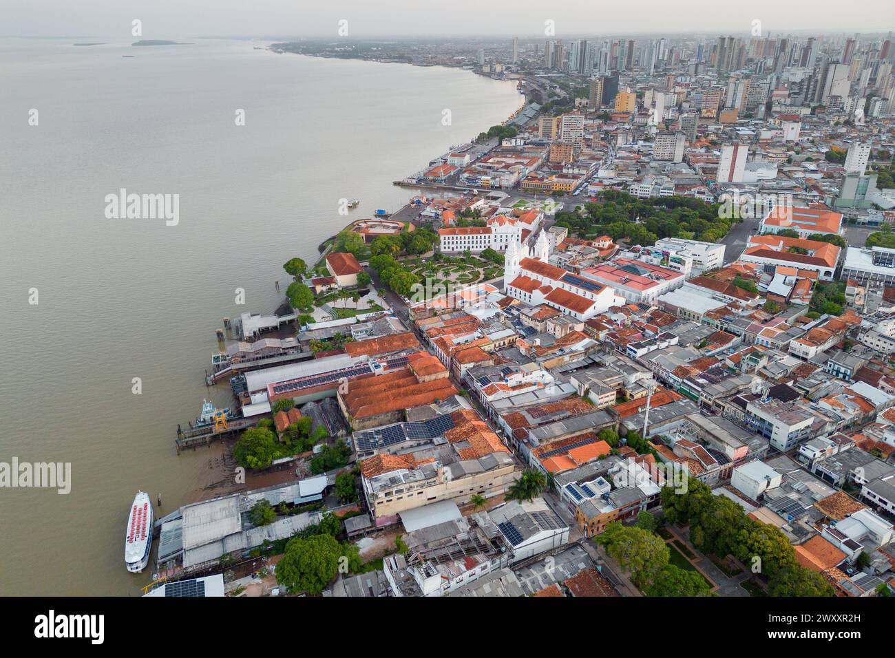 Aerial View of Historical Part of Belem City in North of Brazil Stock ...