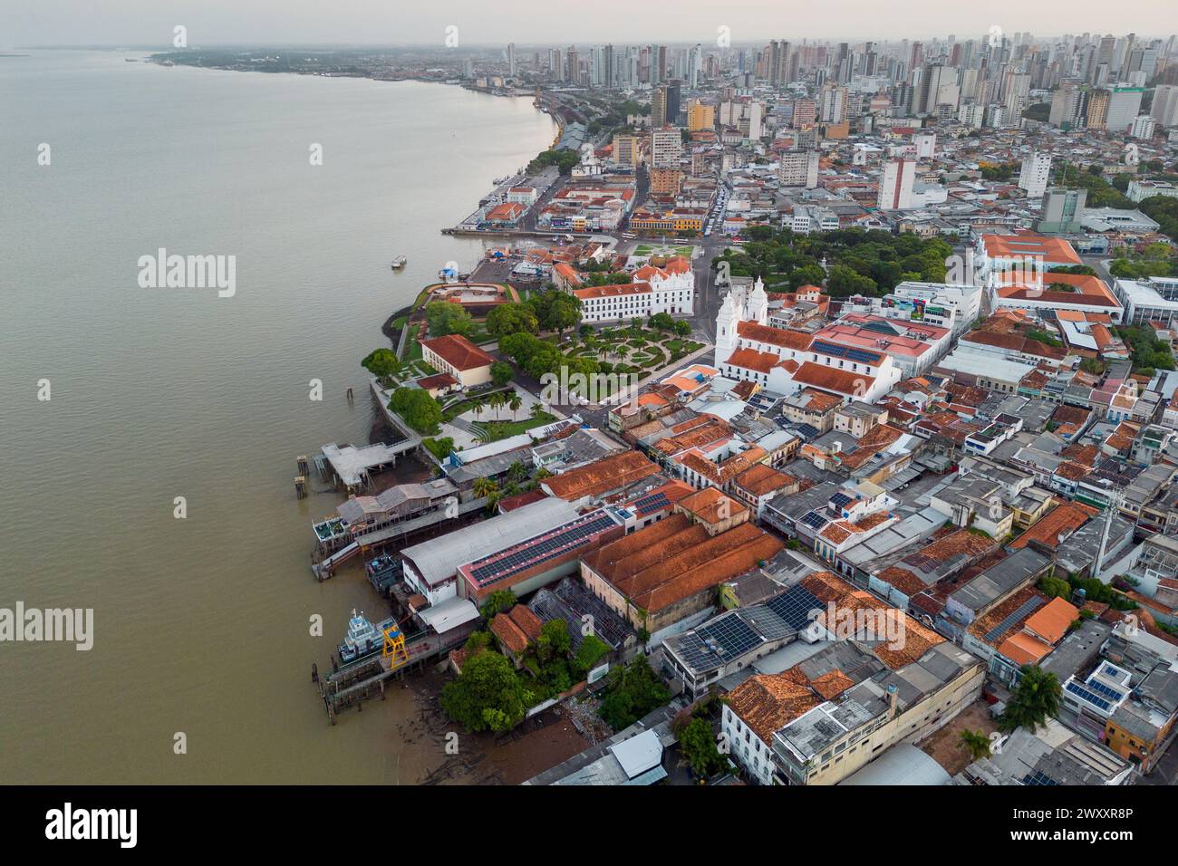 Aerial View of Historical Part of Belem City in North of Brazil Stock ...