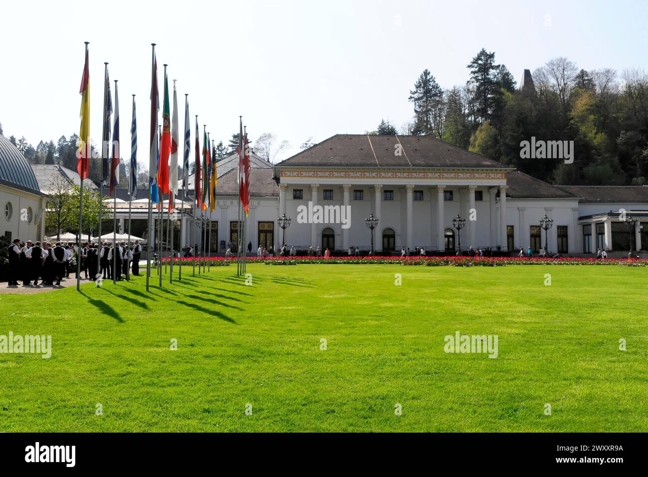 Spa garden, A spa hotel with a group of people in front of it ...