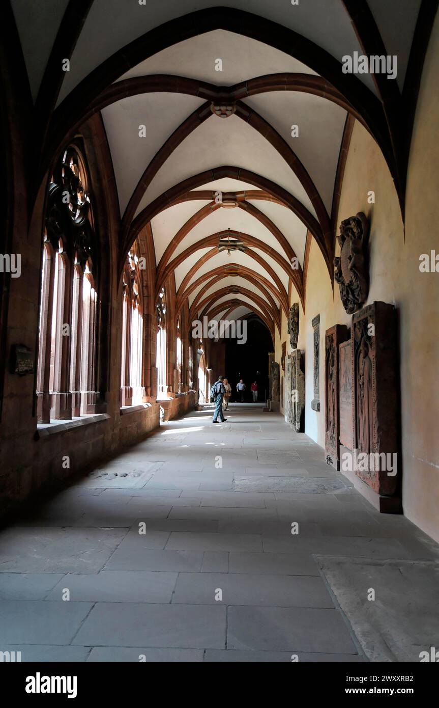 The High Cathedral of Mainz, A long corridor with arches in a monastery ...