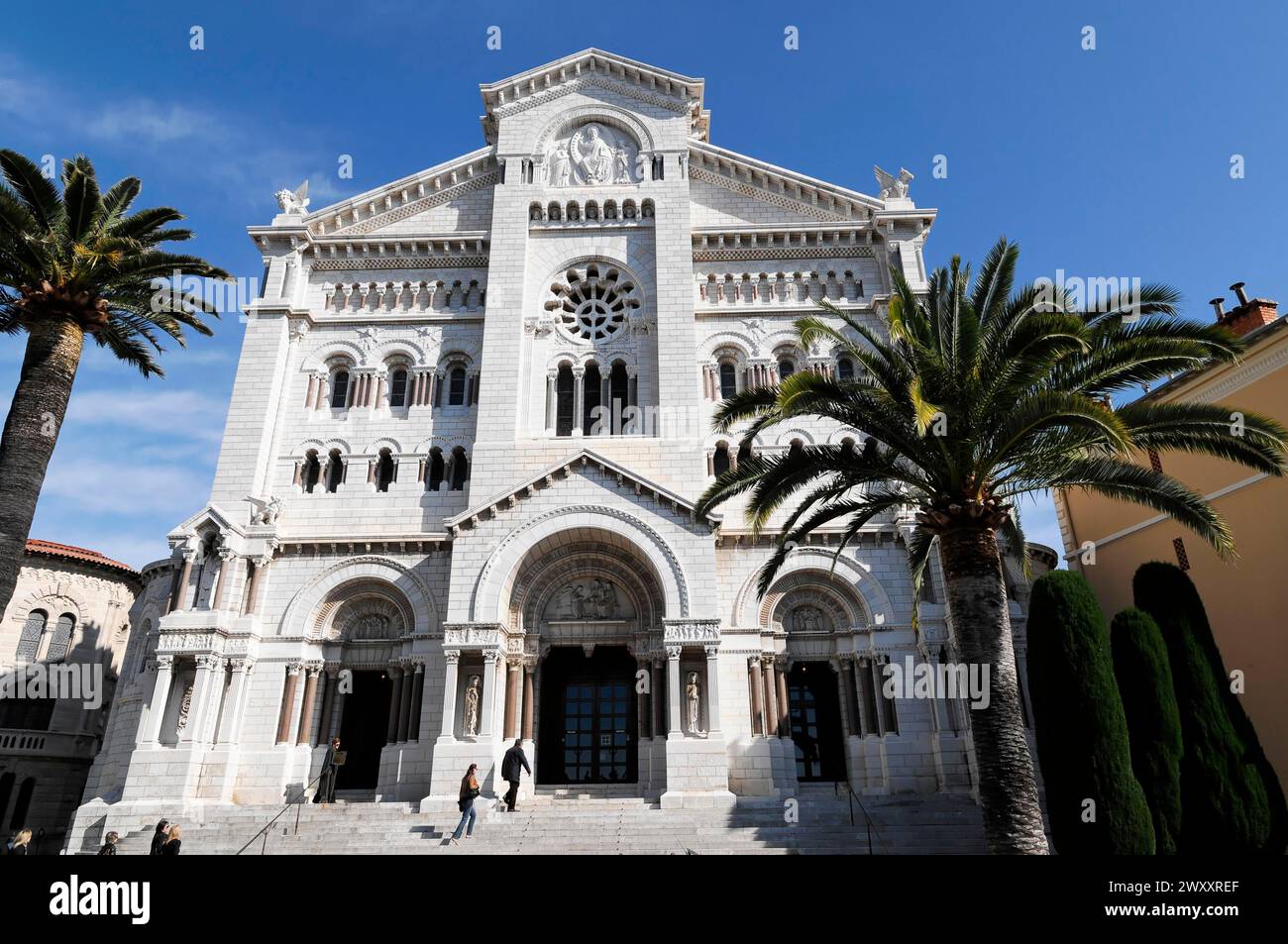 Cathedral, Monte Carlo, Principality of Monaco, Sunlit view of a ...
