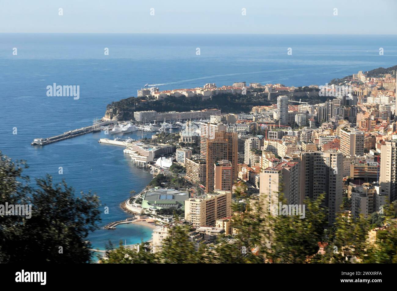 View of Monte Carlo with harbour, Principality of Monaco, View of a ...