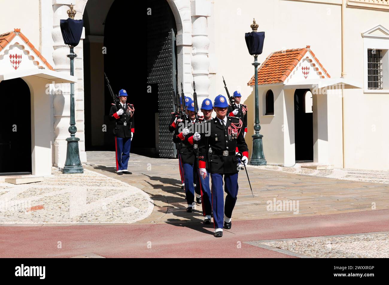 Changing of the Princely Guard at 12 o'clock in front of the Prince's ...