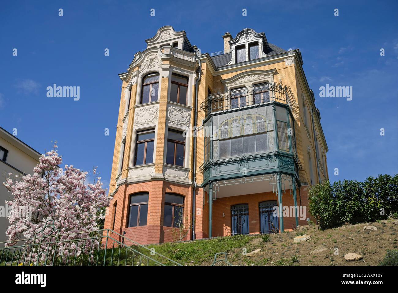 Old building, villa, Weinbergstrasse, Wiesbaden, Hesse, Germany Stock ...