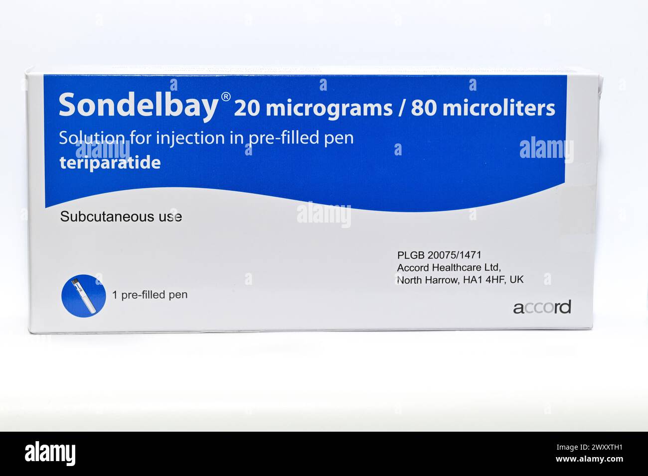 Sondelbay osteoporosis drug. It comes in pre-filled pens as a solution ...