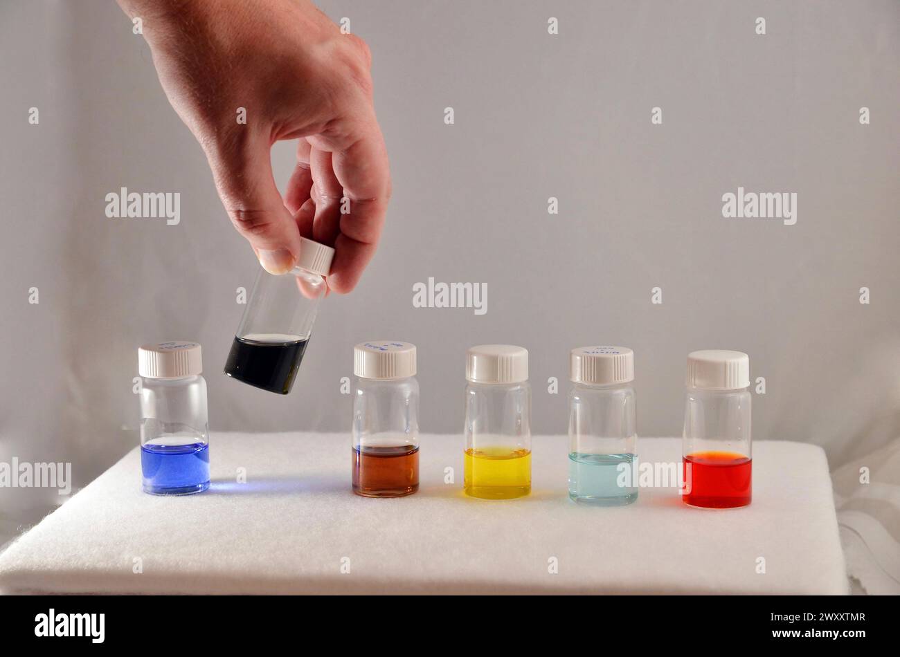 Metal ionic liquids for flow batteries (MetILs). Pictured from left to ...