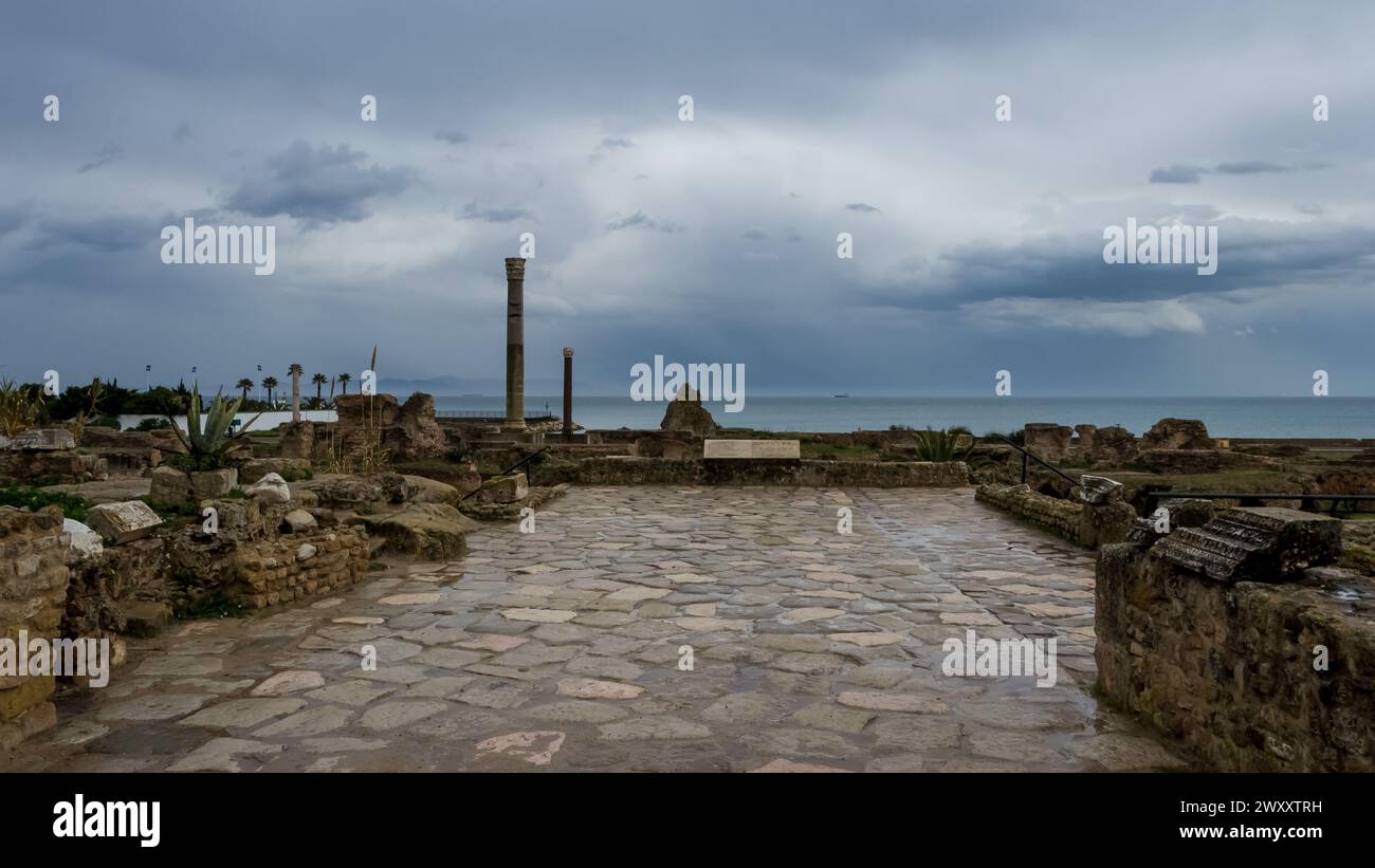 View of the Baths of Antoninus or Baths of Carthage, in Carthage ...