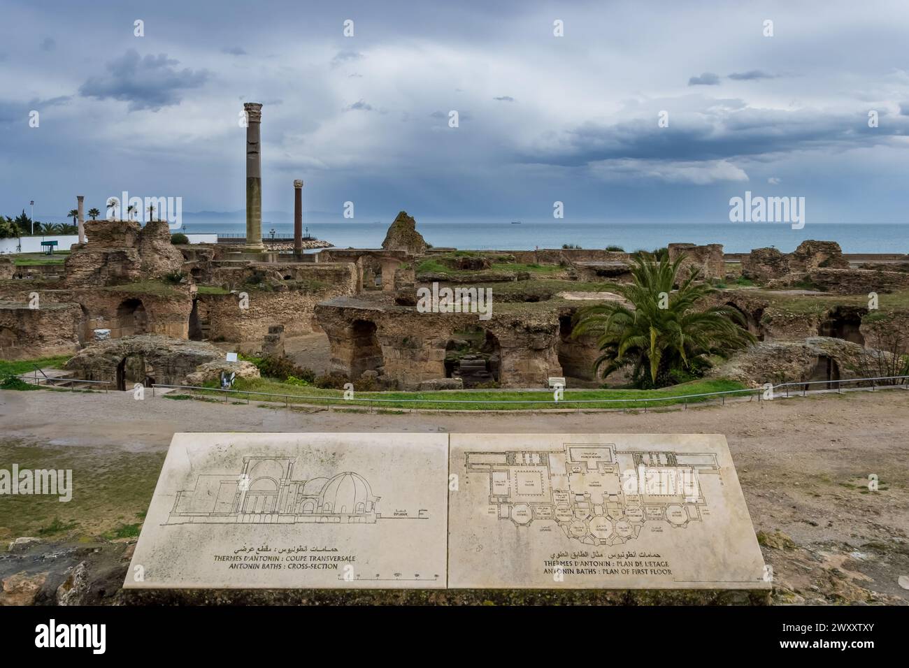 View of the Baths of Antoninus or Baths of Carthage, in Carthage ...