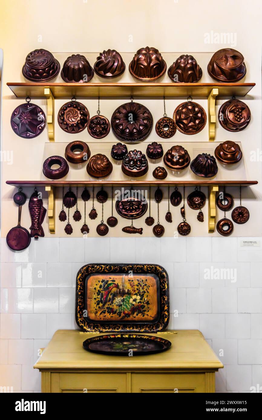 Baking moulds, kitchen, Civico Museo Sartorio with original 19th ...
