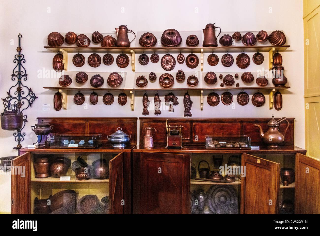 Baking moulds, kitchen, Civico Museo Sartorio with original 19th ...