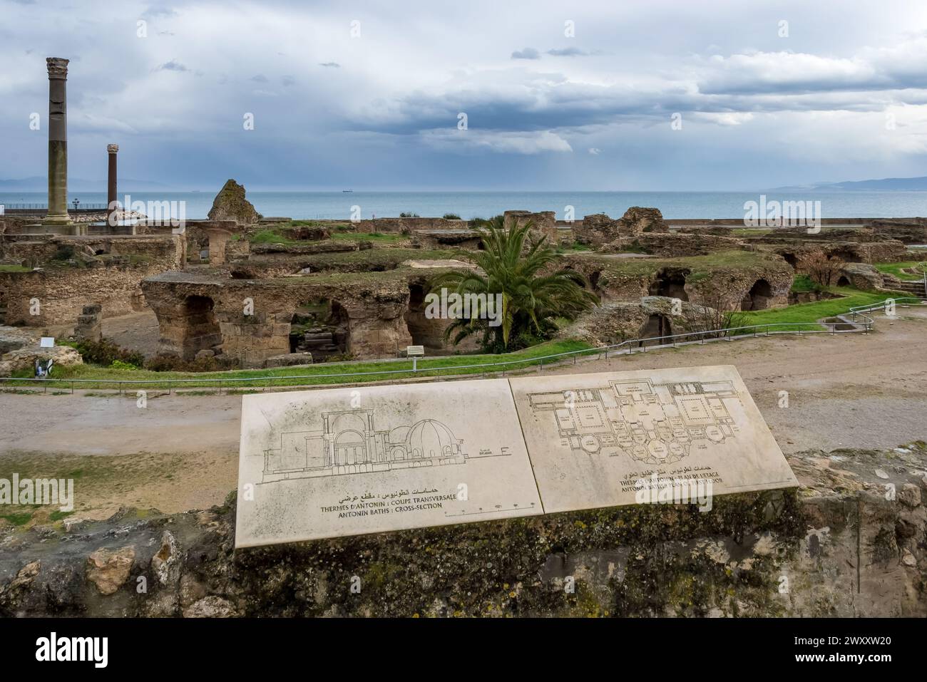 View of the Baths of Antoninus or Baths of Carthage, in Carthage ...