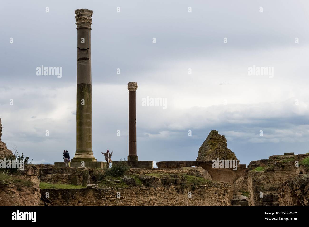 View of the Baths of Antoninus or Baths of Carthage, in Carthage ...