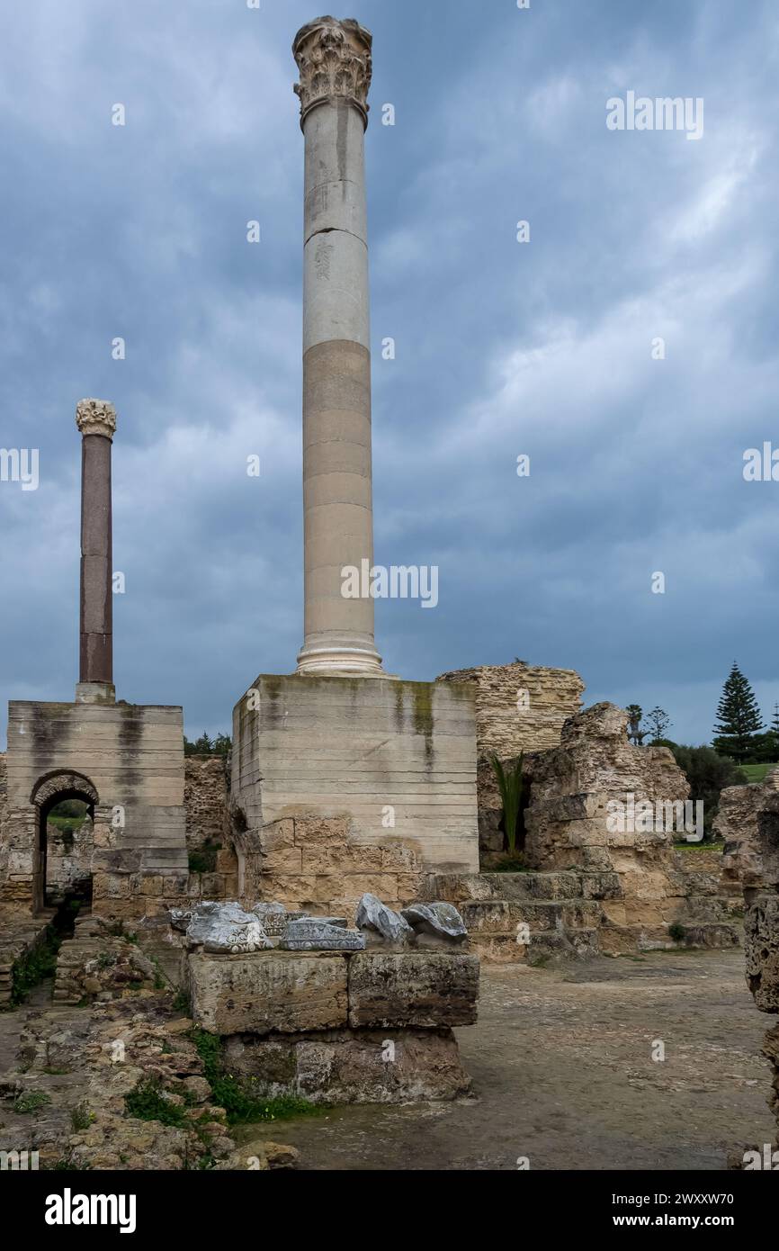 View of the Baths of Antoninus or Baths of Carthage, in Carthage ...