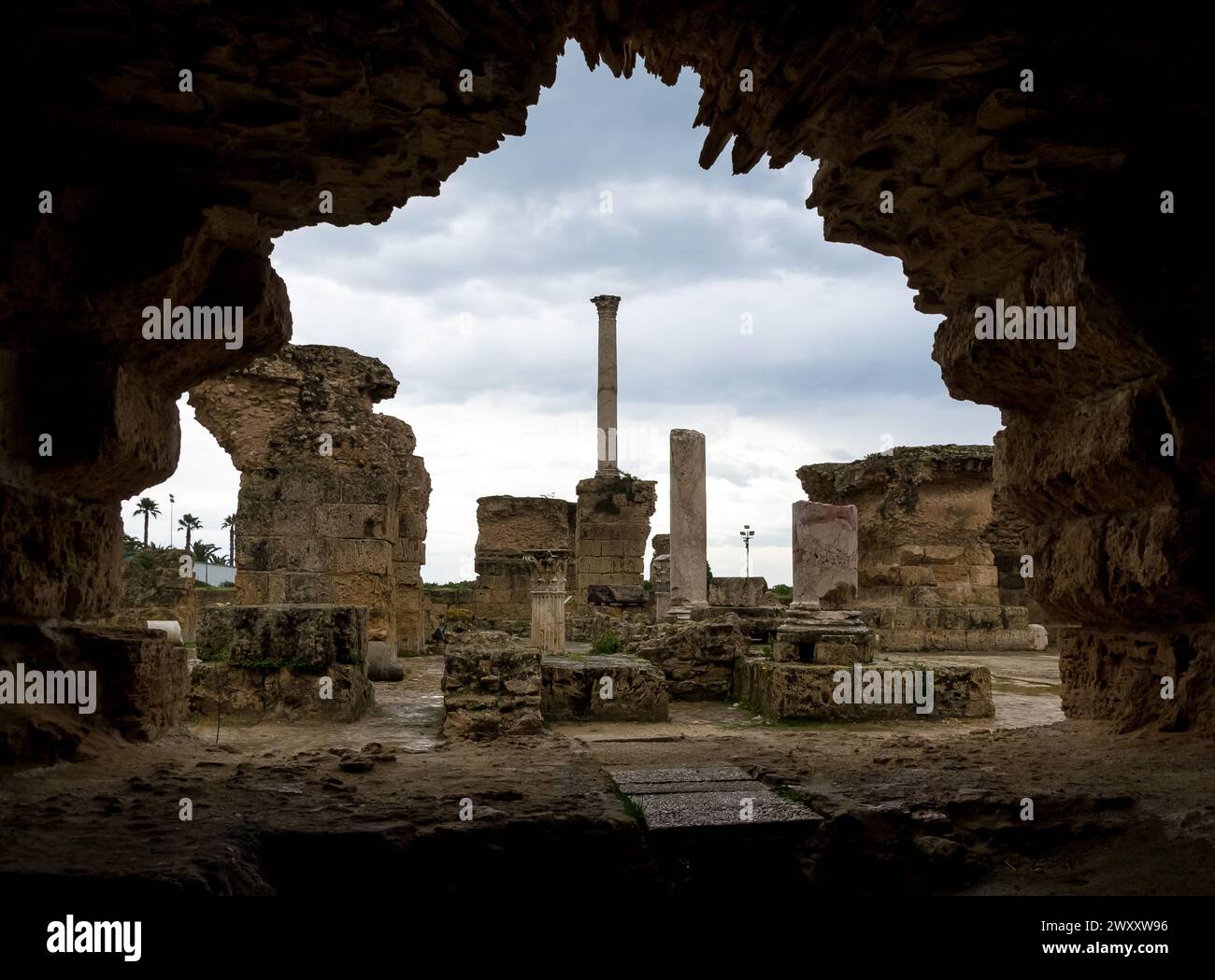View of the Baths of Antoninus or Baths of Carthage, in Carthage ...