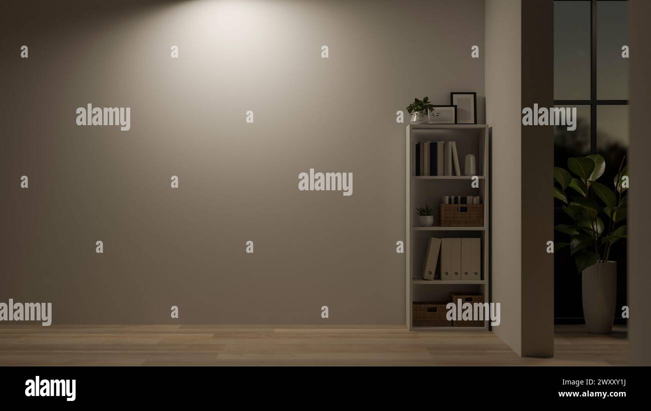 The interior design of a contemporary home corridor or empty room with ...