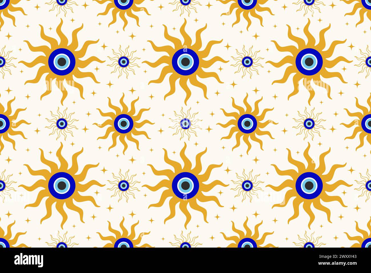 Evil eye seamless pattern. Turkish and Greek blue bead symbol. Magic ...