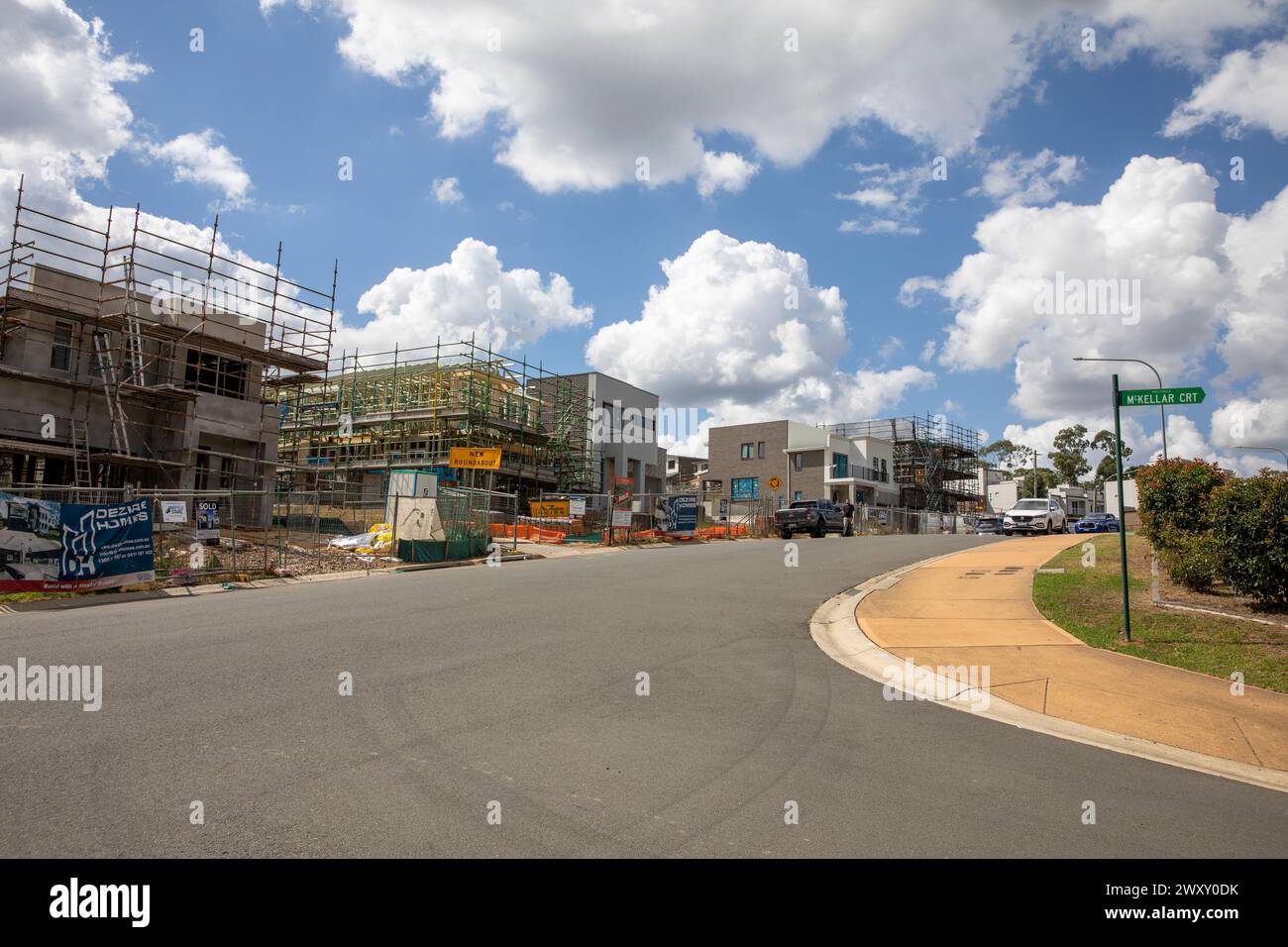 New homes being built in Kellyville, Hills Shire suburb of Sydney ...