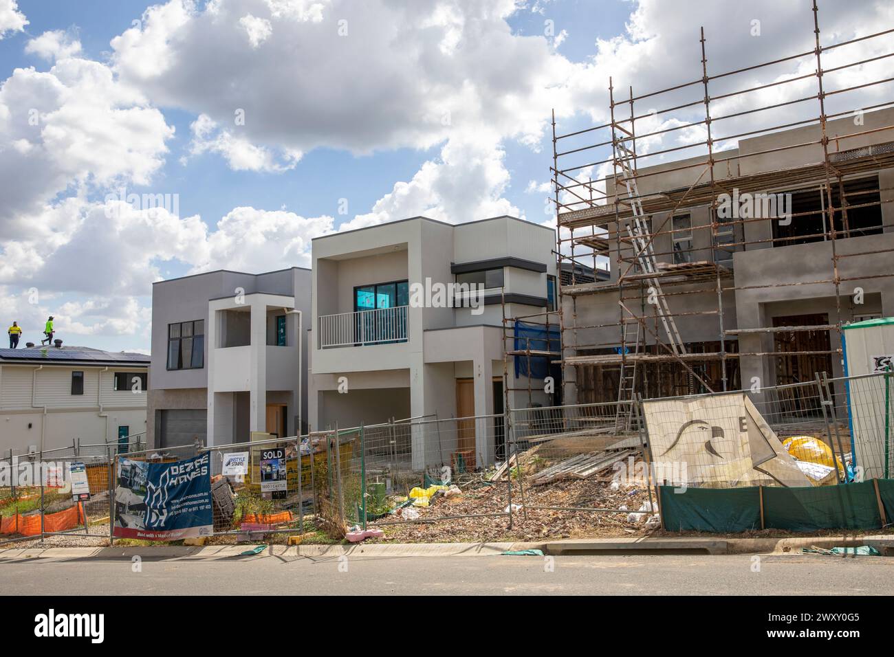 New homes being built in Kellyville, Hills Shire suburb of Sydney ...