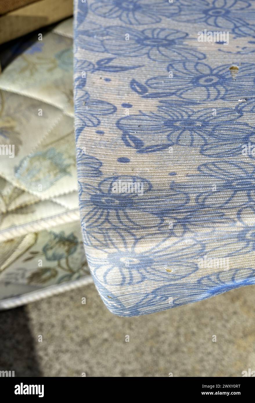 Detail of old dirty and damaged mattress in the trash Stock Photo - Alamy