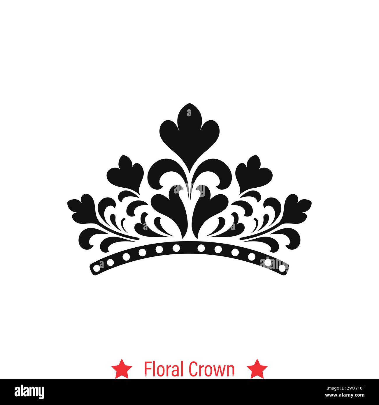 Floral Splendor Radiant Crown Silhouettes to Elevate Your Designs Stock ... Floral Splendor Radiant Crown Silhouettes to Elevate Your Designs Stock ...