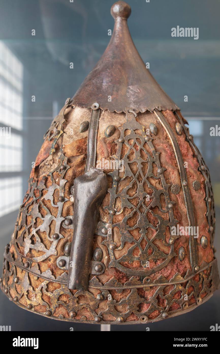 Ottoman bronze helmet, 16th century, Citadel museum, Diyarbakir ...