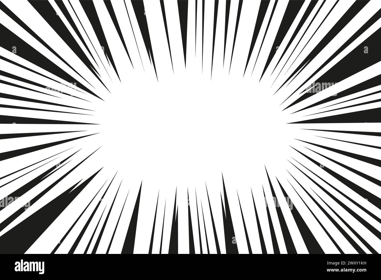 Manga line action effect radial rays, burst frame comic book motion ...