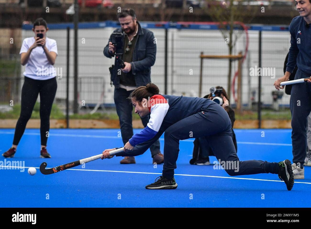 Paris, France. 02nd Apr, 2024. Players of the French national team of ...