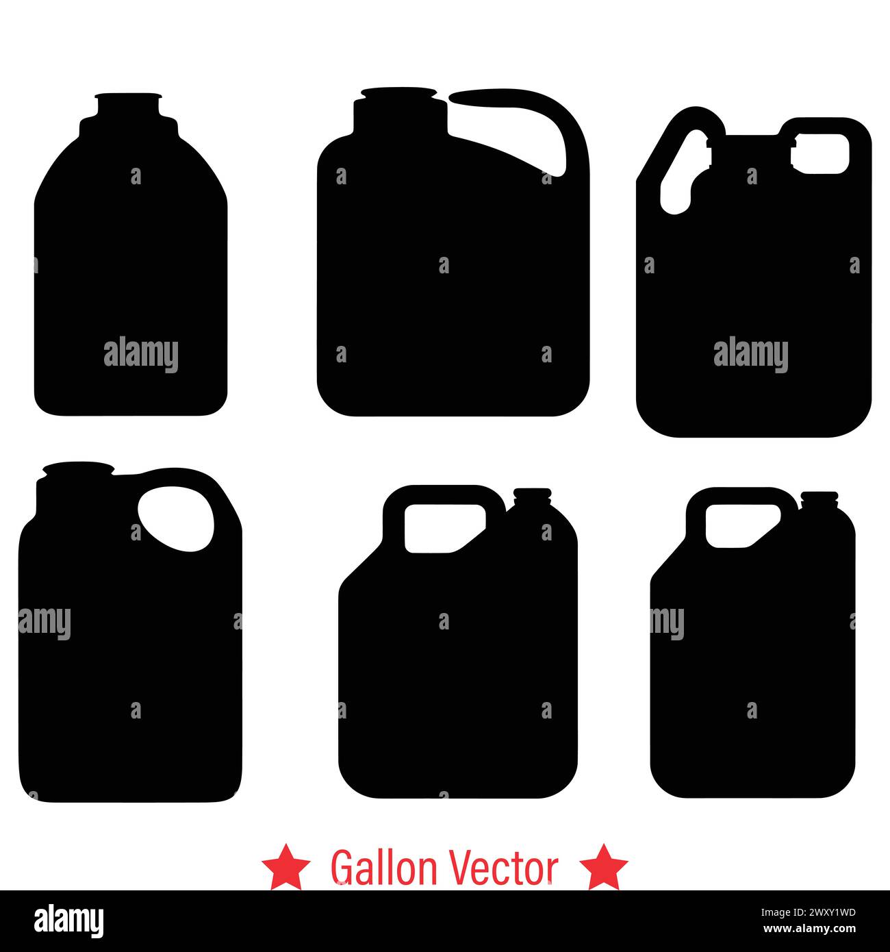 Power Up Your Designs with Gallon Vector Silhouette Set Crafting Visual ...