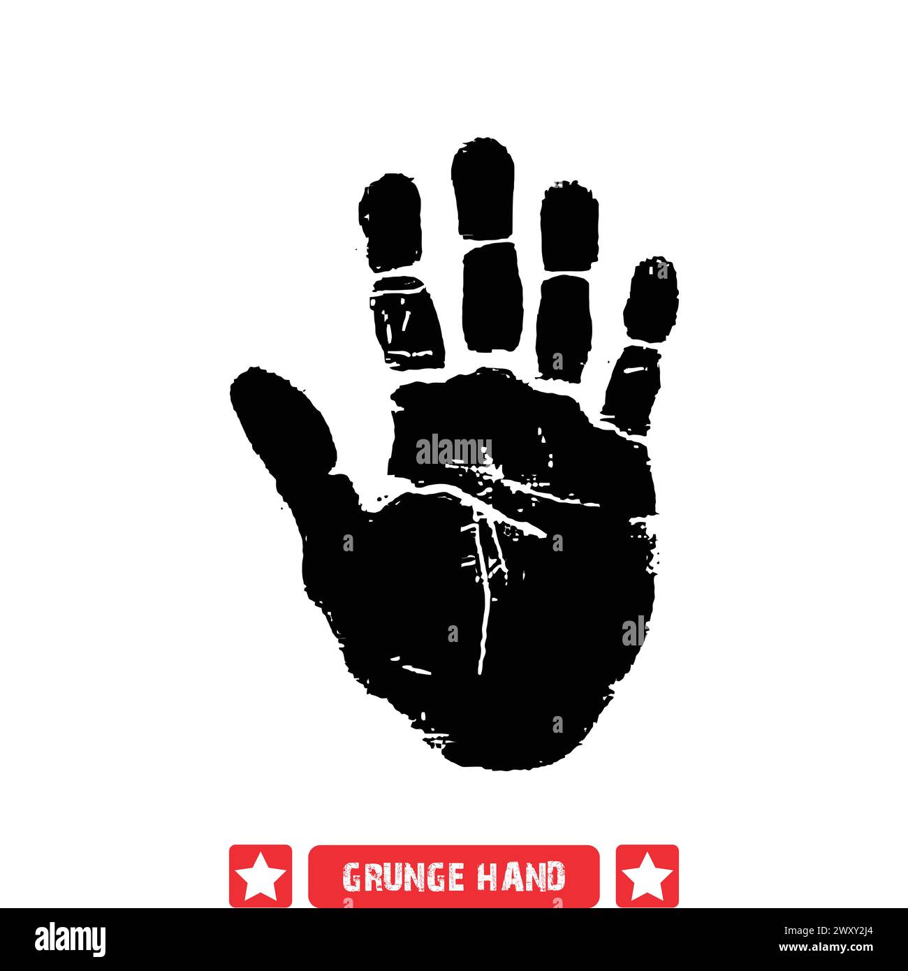 Distressed Hand Silhouettes Collection Vintage Inspired Elements with ...