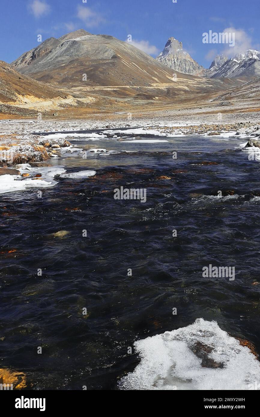 zero point, a popular tourist destination in north sikkim surrounded by ...