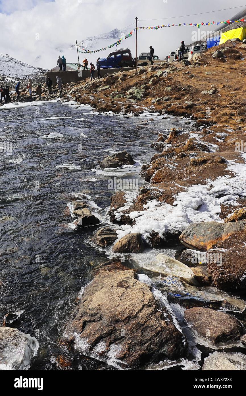 zero point, a popular tourist destination in north sikkim surrounded by ...