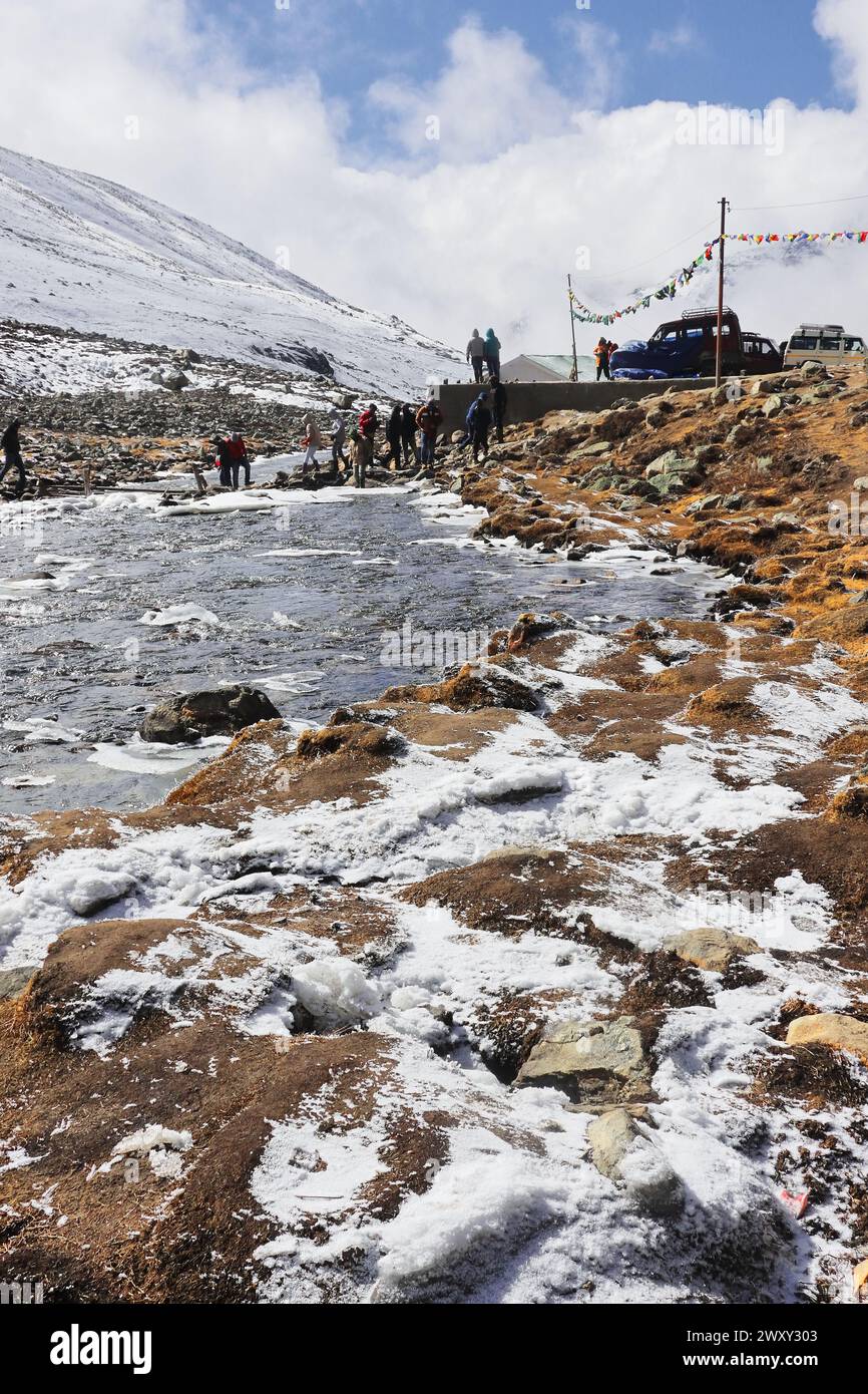 zero point, a popular tourist destination in north sikkim surrounded by ...