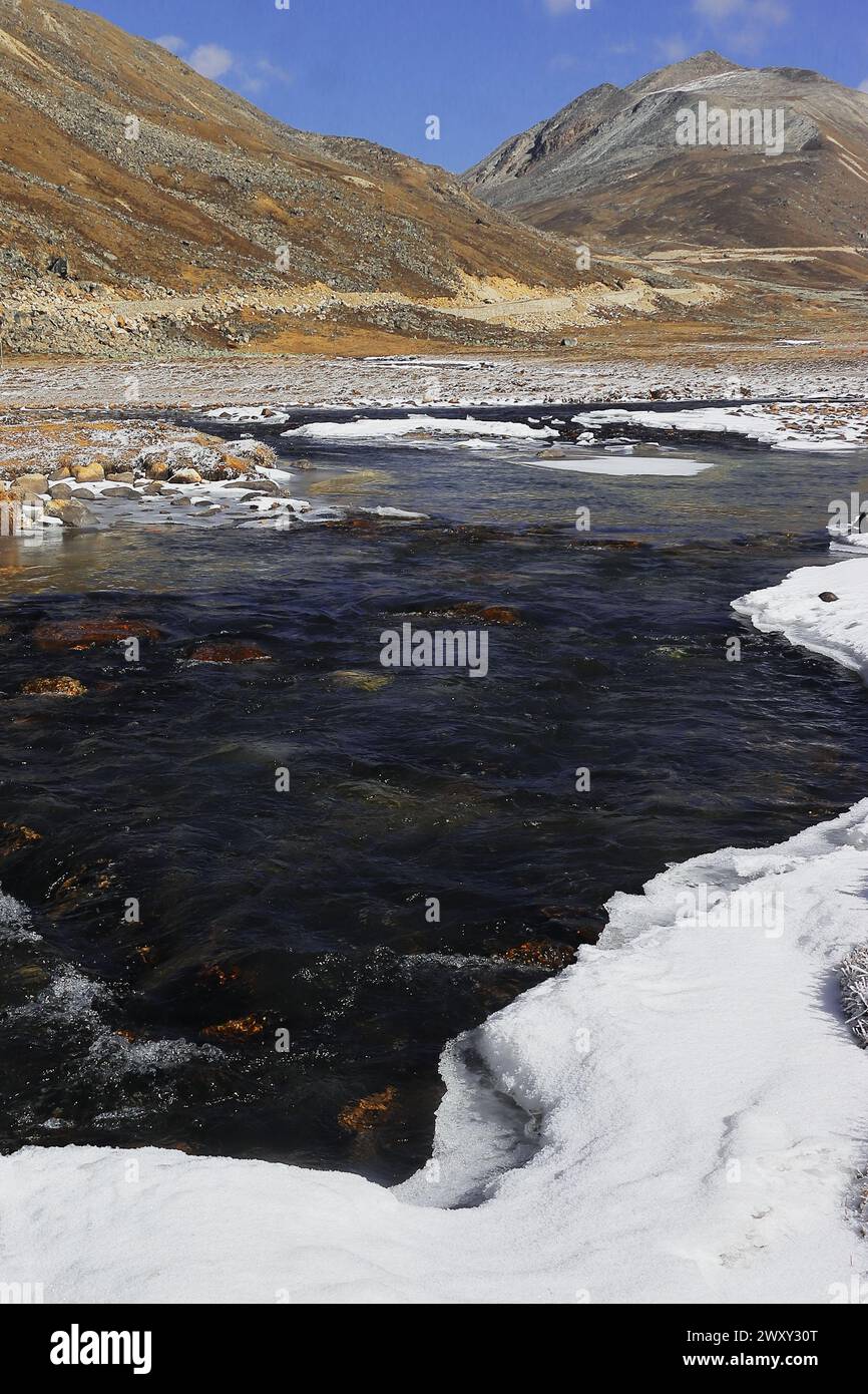 zero point, a popular tourist destination in north sikkim surrounded by ...