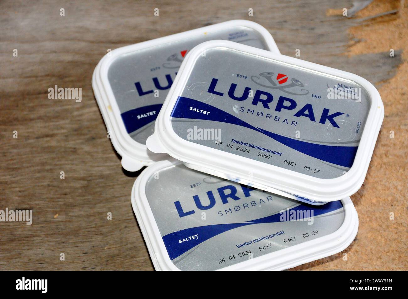 Kastrup/Copenhgen/ Denmark /03 april 2024/Danish lurpak butter in ...