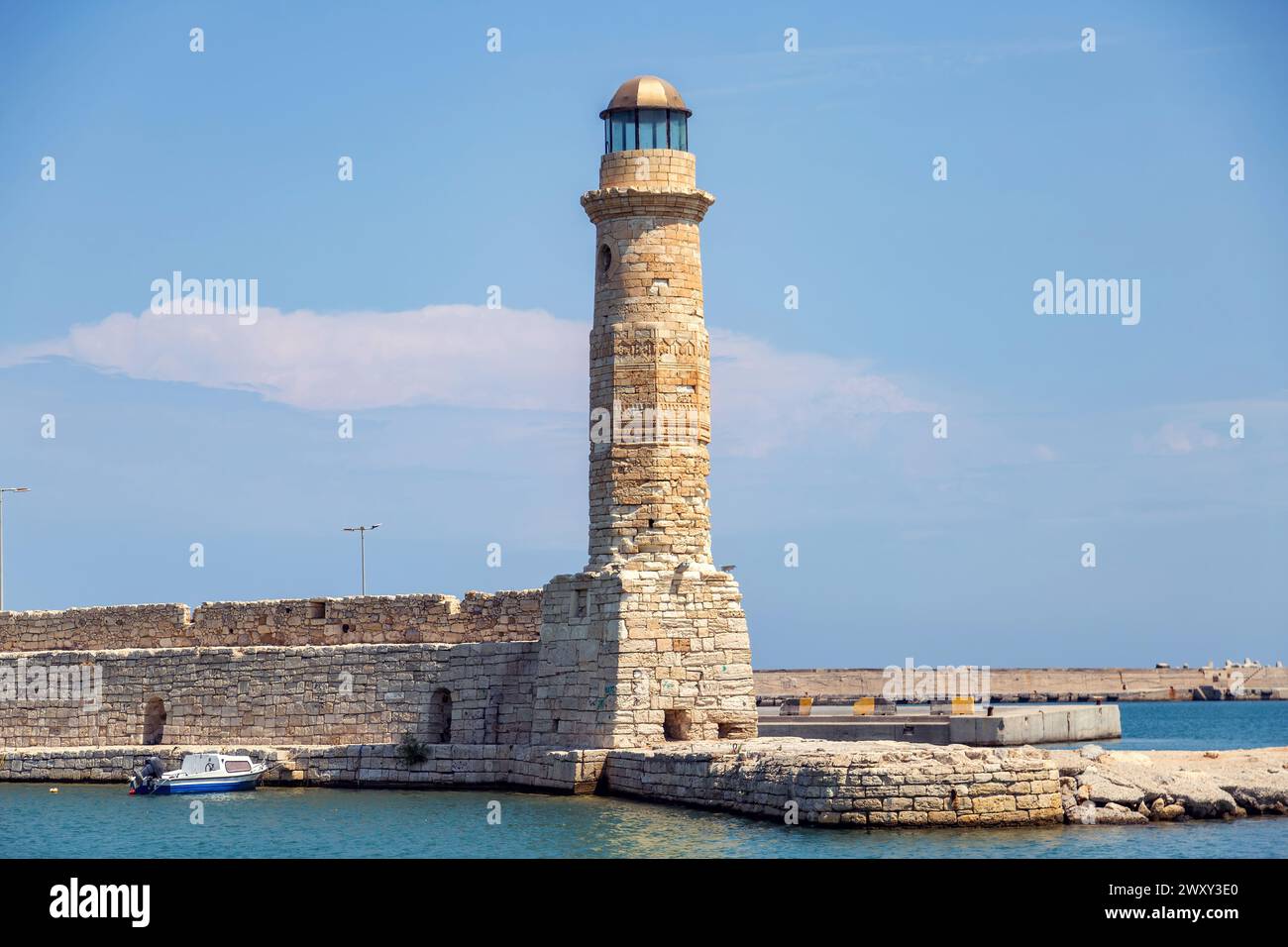 Iconic Egyptian Lighthouse at Old Venetian Port of Rethymno, Crete ...