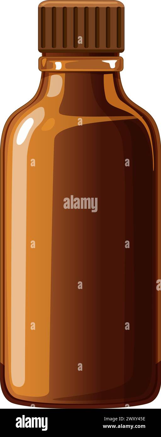 Vector illustration of an empty amber medicine bottle Stock Vector ...