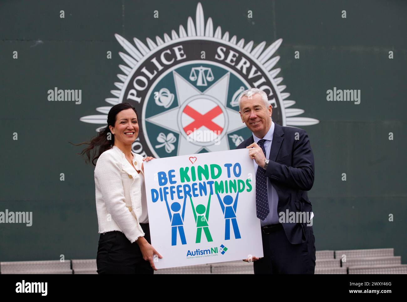Kerry Boyd (left), CEO at Autism NI with Jon Boutcher, Chief Constable ...