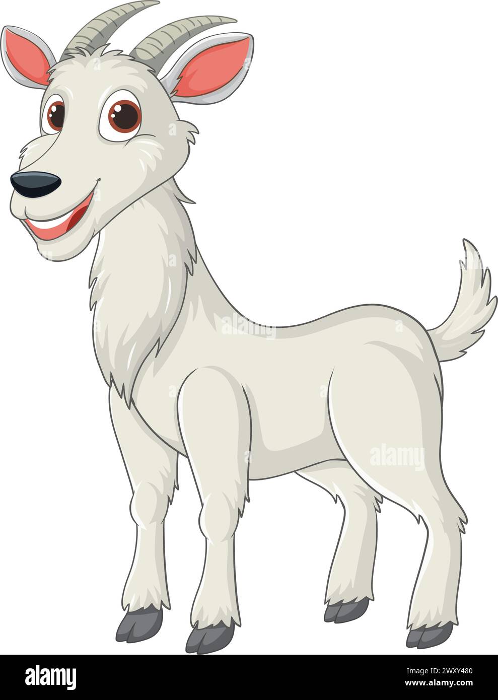 Vector illustration of a happy, smiling goat Stock Vector Image & Art ...