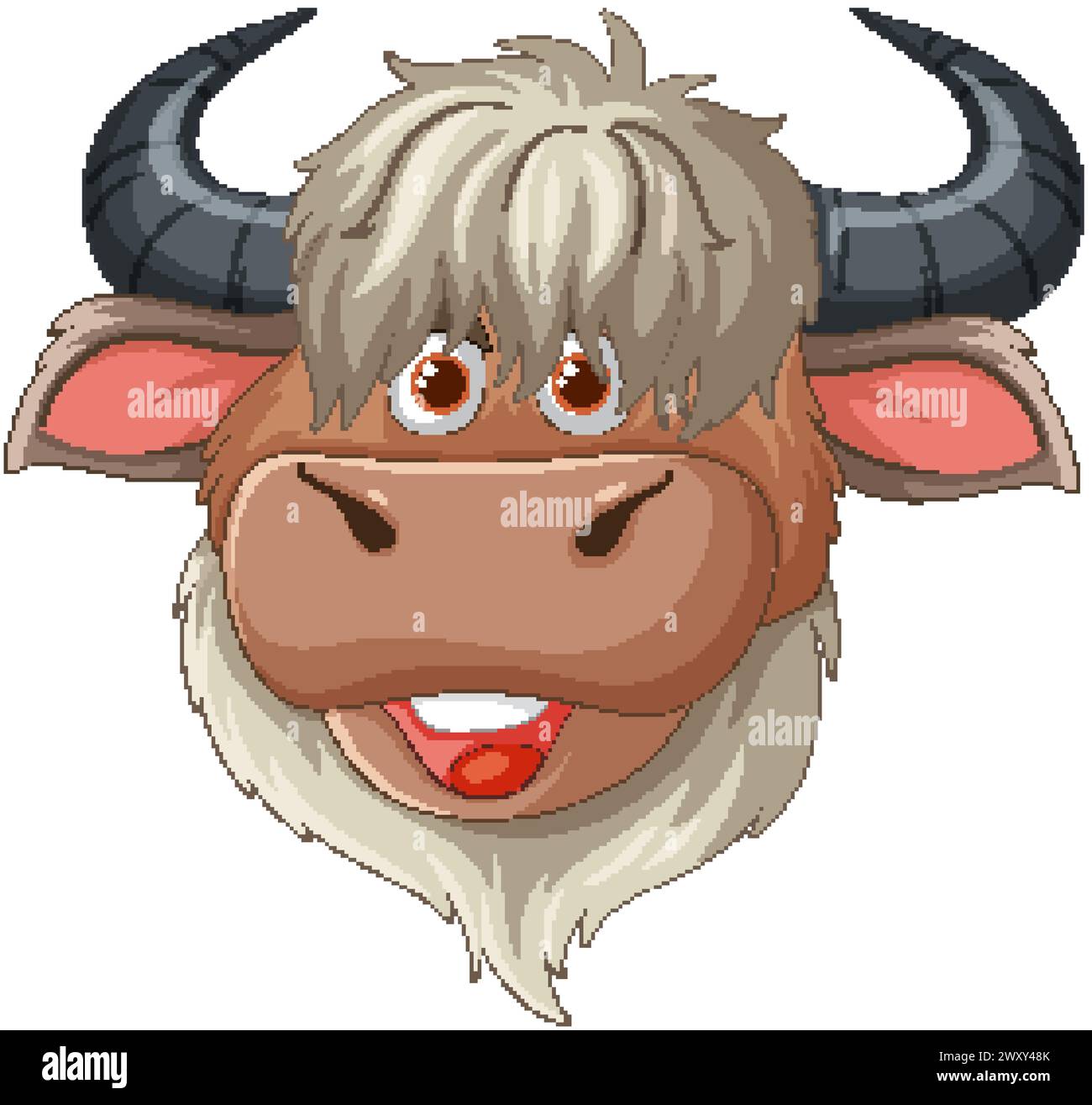 Vector graphic of a smiling yak's face Stock Vector Image & Art - Alamy